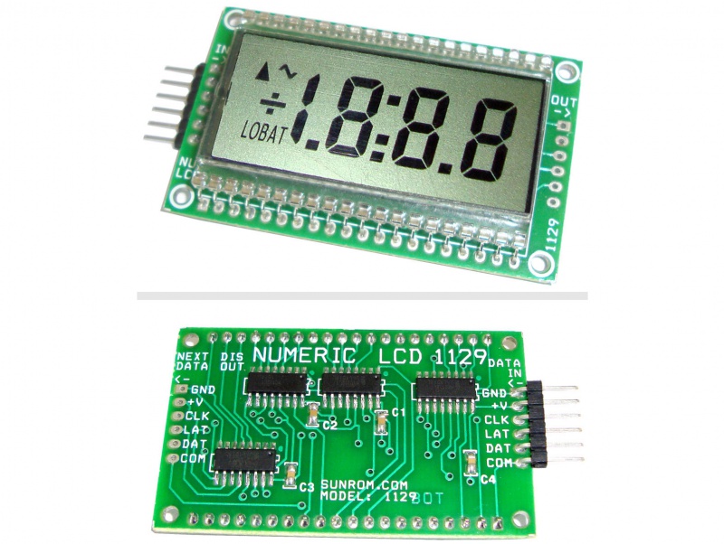 Numeric LCD Display - Serial, Expandable [1129] Sunrom Technologies
