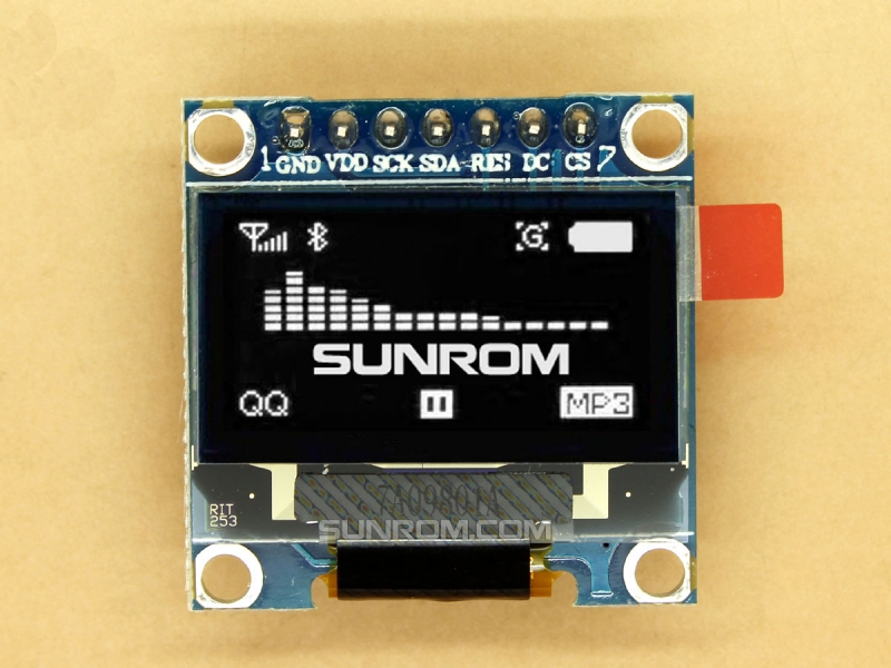 OLED Display Board 0.96" 128x64 White SPI - 7 Pins - SSD1306 [5536 ...