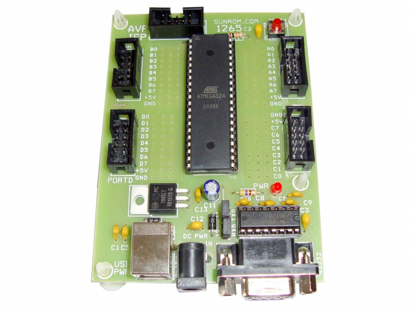ATMega32 - Atmel AVR Quick Start Board [1265] : Sunrom Electronics