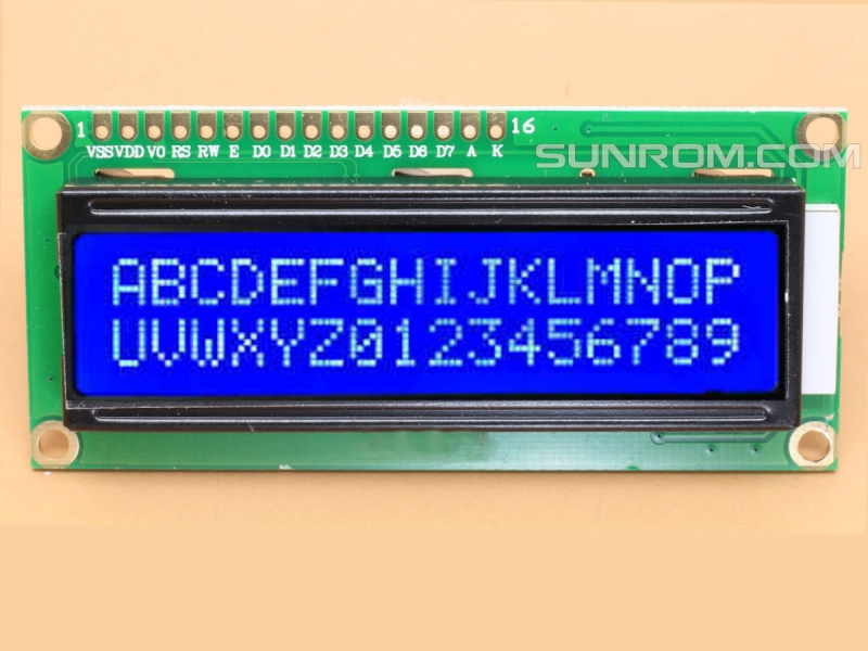Blue 16x2 LCD Display 3 3V 6472 Sunrom Electronics