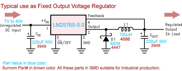 LM2576S-5.0 [5668] : Sunrom Electronics/Technologies