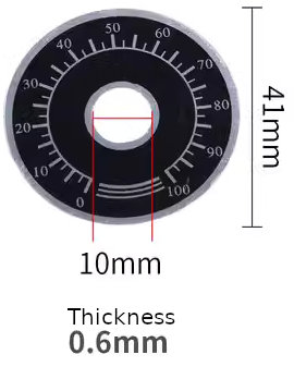 Indicator Dial Marking Plate 0-100 Aluminum [7204] : Sunrom Electronics