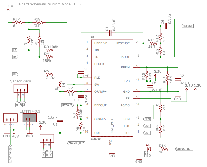 ECG Sensor based on AD8232 [1302] Sunrom Technologies