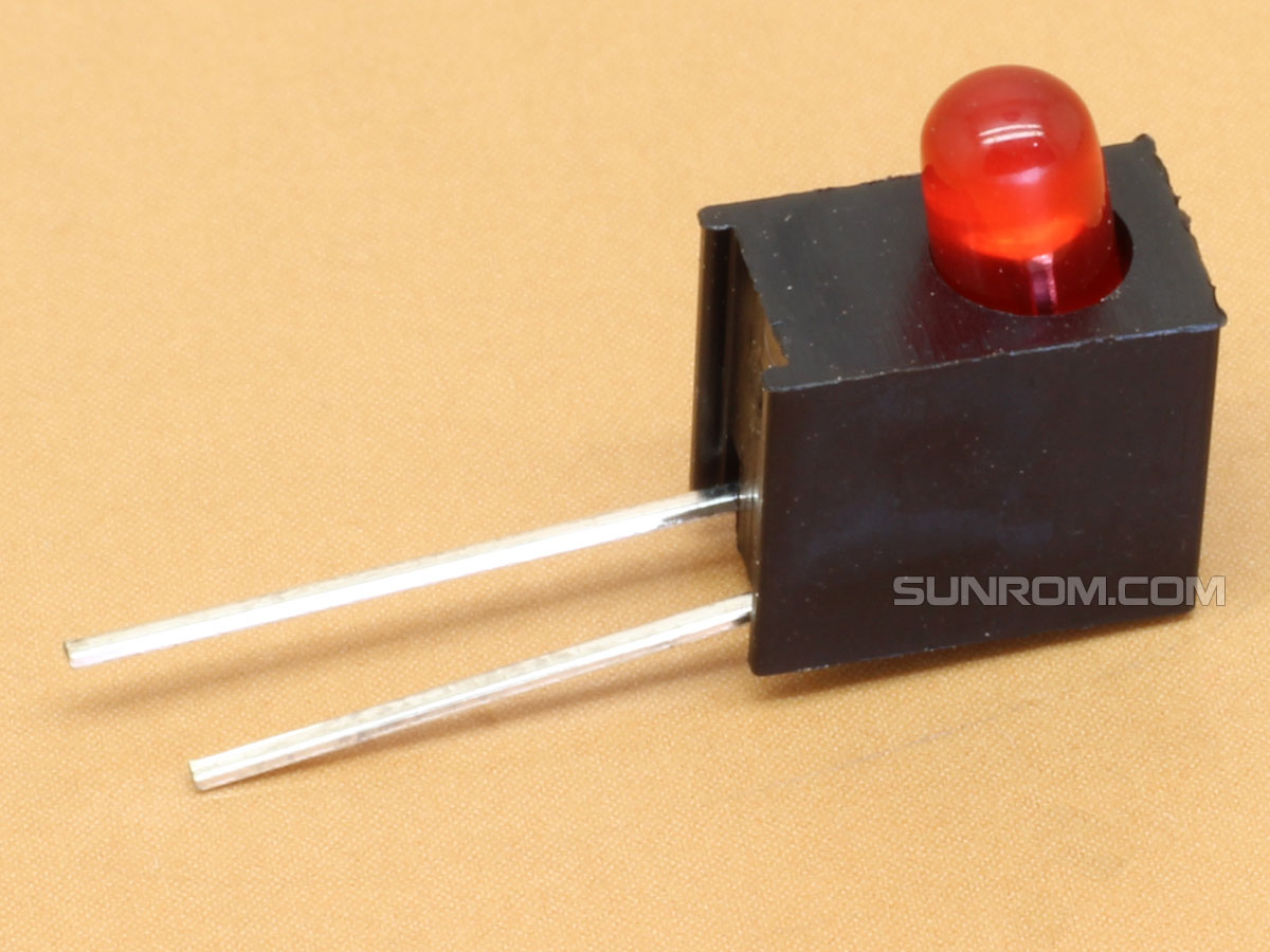 Red 3MM LED holder 90 degree [5973] : Sunrom Electronics/Technologies